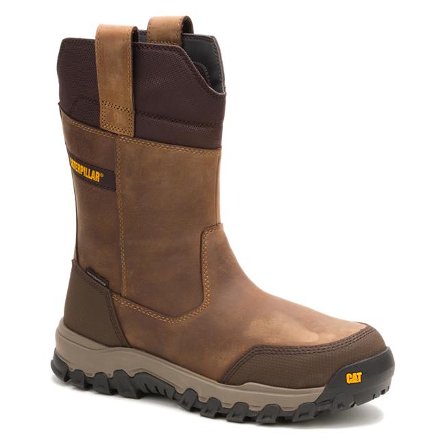 Men's CAT Threshold Rebound Pull-On Waterproof Steel Toe Boots | Work ...