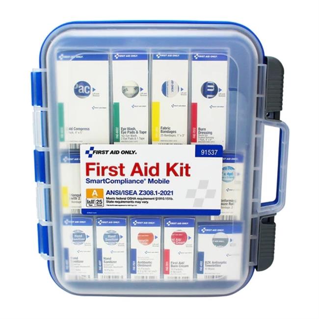First Aid Only SmartCompliance Mobile 25 Person ANSI A Clear Front ...